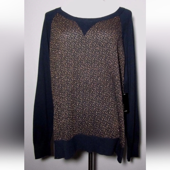a.n.a | Sweaters | Nwt Ana A New Approach Navy Blue Copper Sweater Size ...